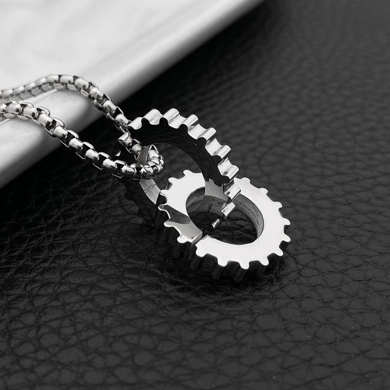 Cycolinks Titanium Steel Gear Cog Necklace