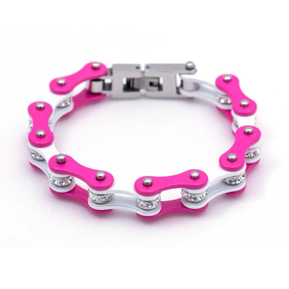 Cycolinks Baby Pink Bike Chain Bracelet Gift for Her Cyclist or Biker